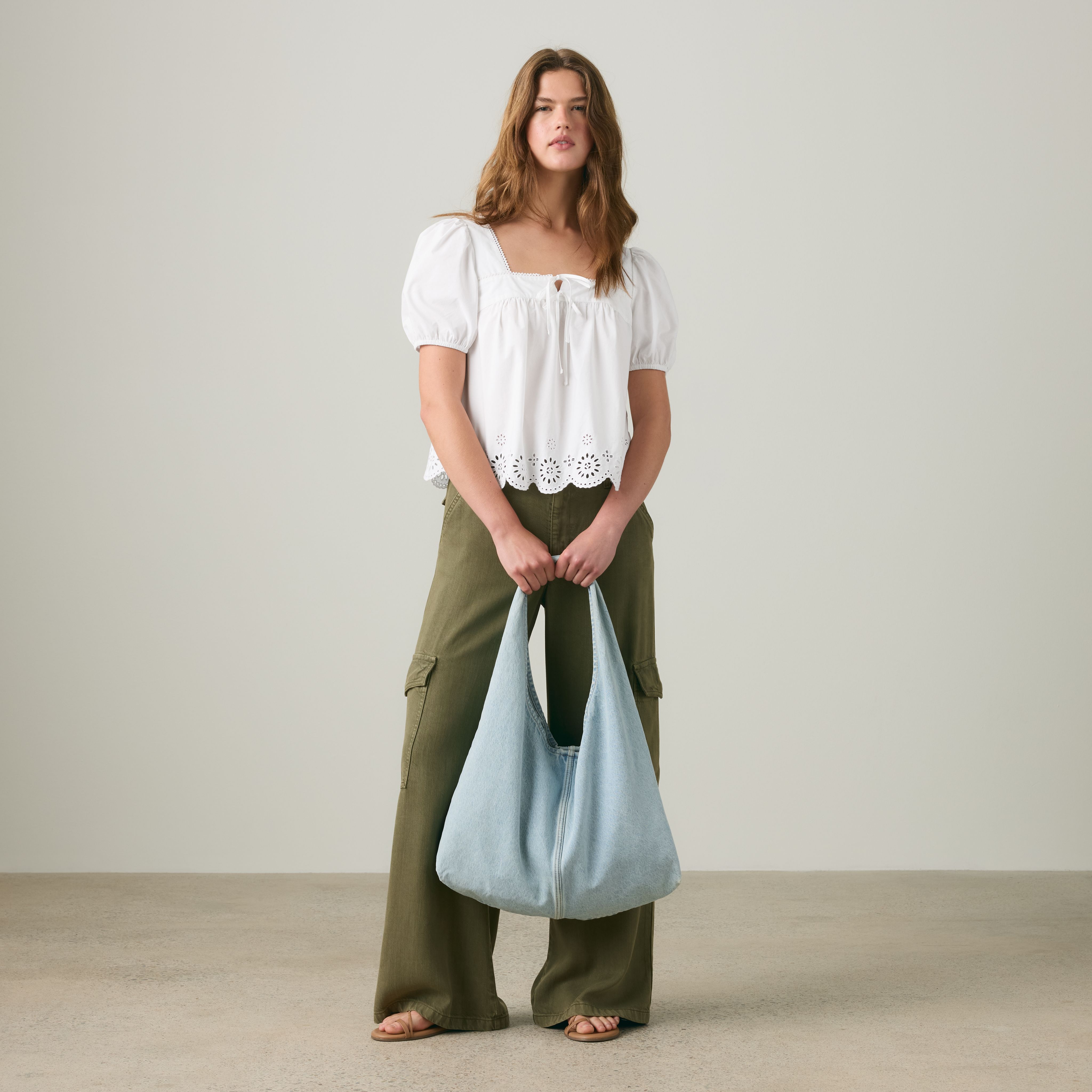 LEVI'S Darling Short-Sleeve Cutwork Blouse